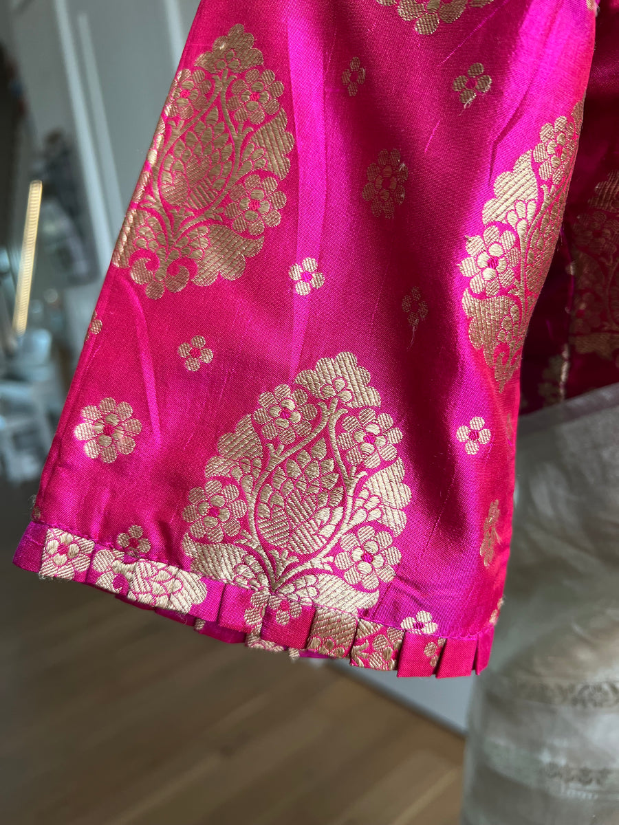 Magenta Pure Silk Indian Brocade Designer Blouse – HOLYZARI LLC